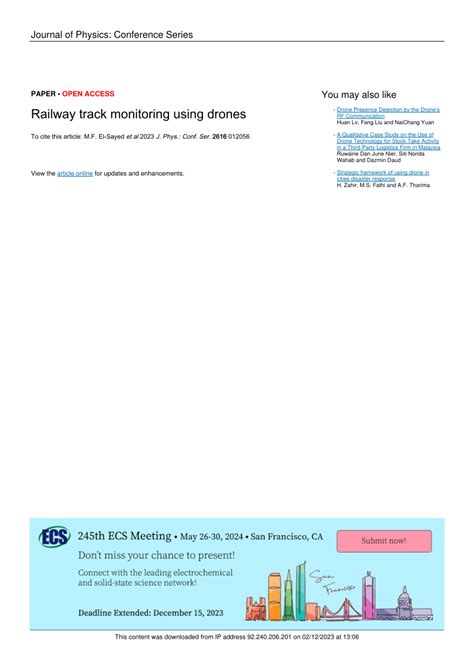 Pdf Railway Track Monitoring Using Drones