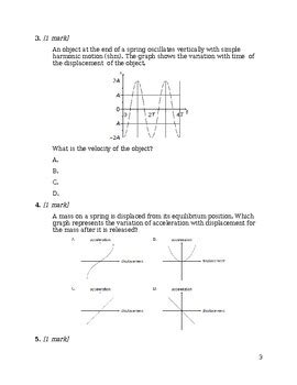 IB DP Physics Question Book C Simple Harmonic Motion HL First Teaching