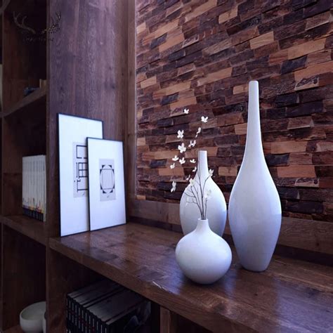 거실 나무 3d 벽 패널 인테리어 장식 벽 패널