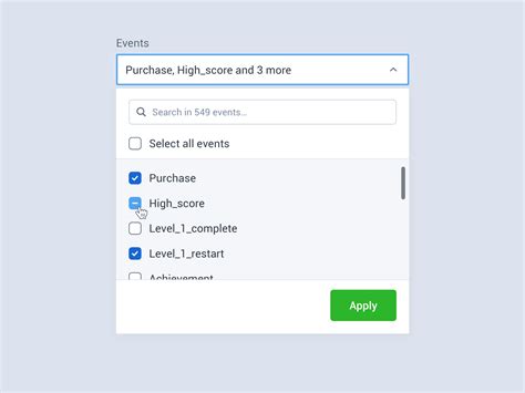 UI Selector Countly How To Apply Search Dribbble