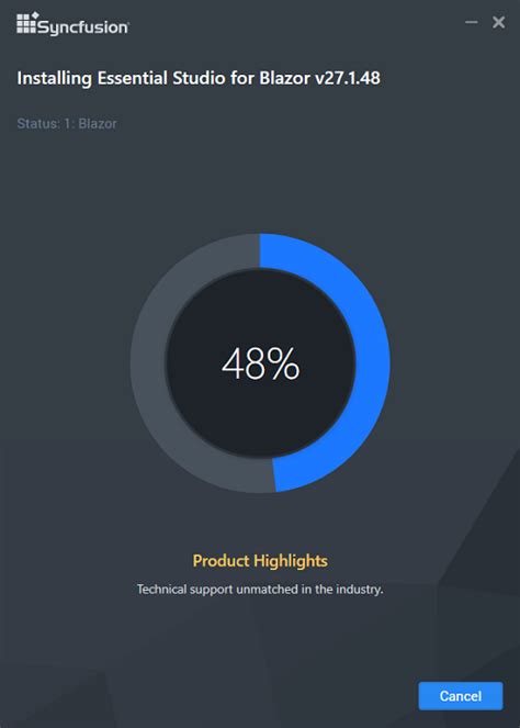 Installing Syncfusion Blazor Installer Syncfusion