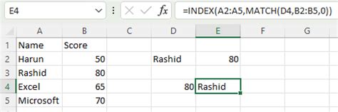 Excel Function To Obtain The Name Of The Highest Scorer Stack Overflow