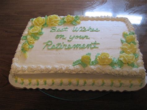 Retirement Yellow Roses Sheet Cake