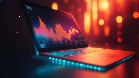 Stunning Visualization Of Data Analytics On A Modern Laptop Displaying Intriguing Patterns Stock