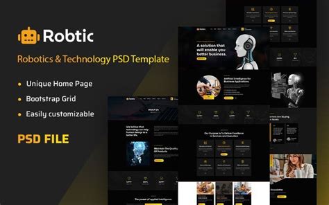 Robtic â€“robotics And Technology Psd Template Psd Templates Templates