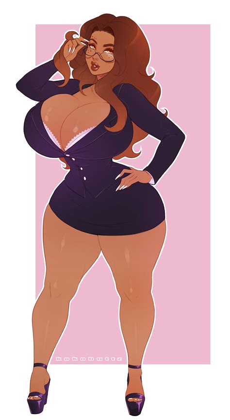 Rule 34 1girls Breasts Cleavage Elsbeth Blackheart Female Female Only Glasses High Heels Huge