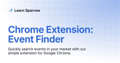 Chrome Extension Event Finder Learn Sparrow