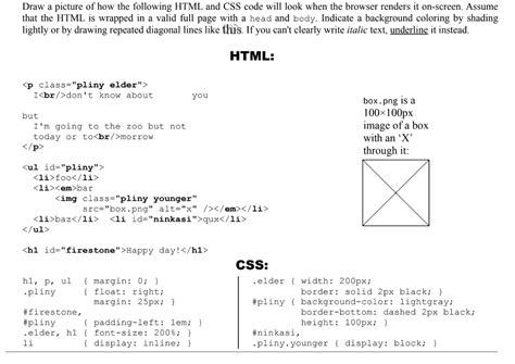 Solved Draw A Picture Of How The Following Html And Css Code Chegg