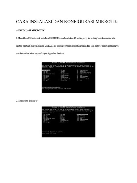 Cara Instalasi Dan Konfigurasi Mikrotik Pdf