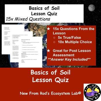 Soil Science Basics Lesson Quiz W Answer Key Editable TPT