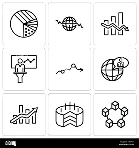 Set Of 9 Simple Editable Icons Such As Data Interconnected Folder