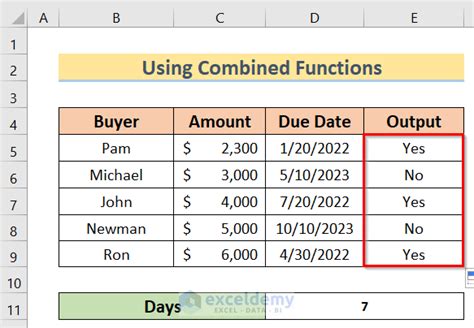 how to set due date reminder formula in excel 2 easy methods