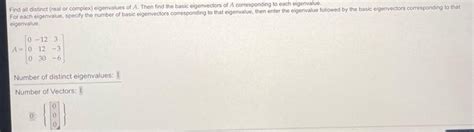 Solved Find All Distinct Real Or Complex Eigenvalues Of A Chegg