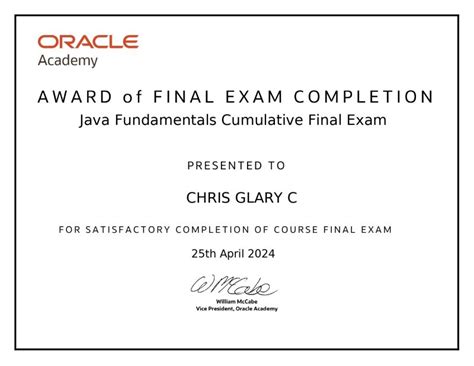 chris glary c on linkedin oraclecertification javaprogramming