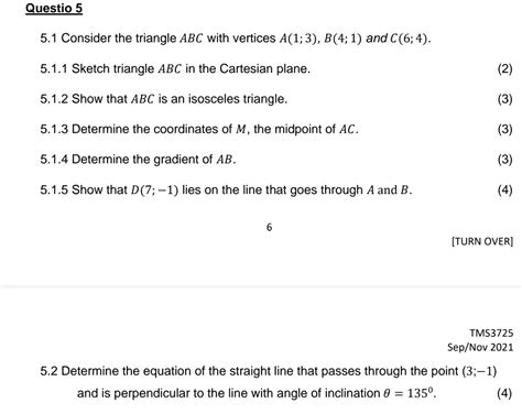 Solved Questio 55 1 ﻿consider The Triangle Abc With Vertices