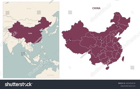 China Map Map China Neighboring Countries Stock Vector Royalty Free