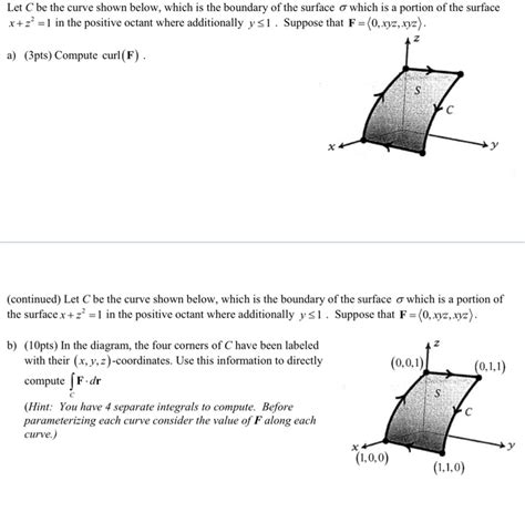 Solved Let C Be The Curve Shown Below Which Is The Boundary