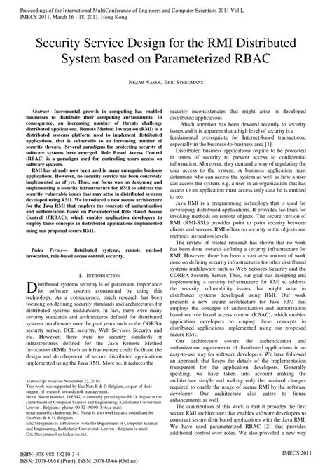 Pdf Security Service Design For The Rmi Distributed System Based On