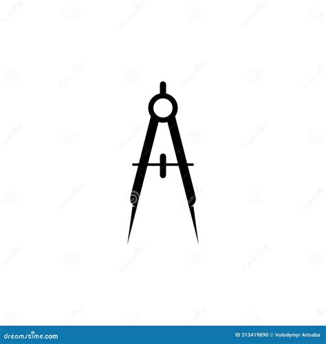 Pair Compasses For Navigation Flat Vector Icon Stock Vector