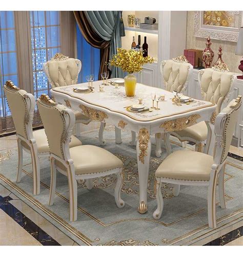 Royal Dining Table Design Black Gold Dining Set Modern Turkish