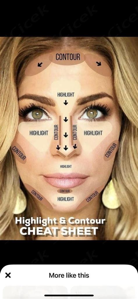 Contour Placement Chart Contour And Highlight Chart Make Up Tips