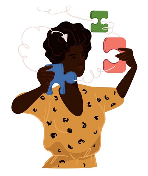 Woman Solving Problem By Putting Puzzles Together 17795226 Vector Art At Vecteezy
