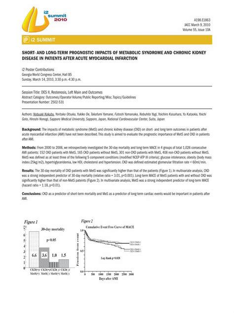Pdf Short And Long Term Prognostic Impacts Of Metabolic Syndrome And