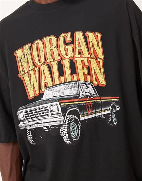 Asos Design Unisex Oversized T Shirt With Morgan Wallen Prints In Black