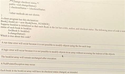 Solved Consider This Class Public Class Book Private