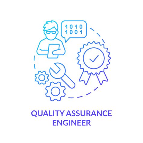 quality assurance engineer blue gradient concept icon test and debug