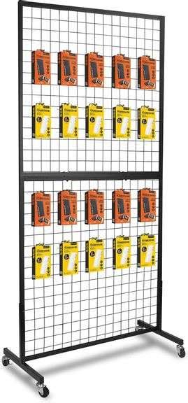 Nectacol 3x 6 Two Double Gridwall Panel Display Stand With T Base Black Wire Grid Wall Panels