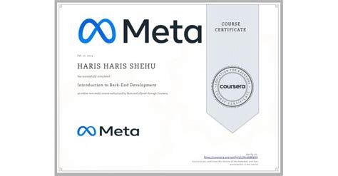 haris haris shehu on linkedin completion certificate for introduction to back end development