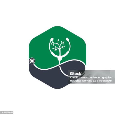 건강 청진기 벡터 로고 디자인 나무 아이콘 벡터 디자인의 청진기 개념에 대한 스톡 벡터 아트 및 기타 이미지 개념 개념과 주제 건강관리와 의술 Istock