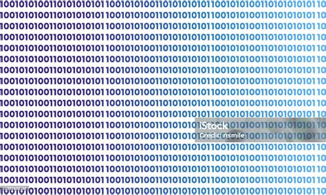 Vector Binary Code White Background With Floating Numbers Stock