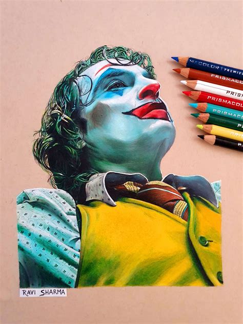 Joker Drawing With Colour Pencil