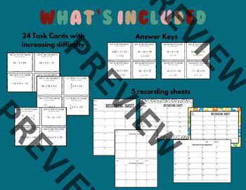 Task Cards Solving Multi Step Equations By Math Ministry By Randi