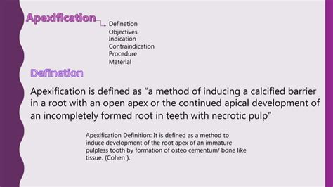Apexogenesis And Apexification PPTX Dental Health Diseases And Conditions