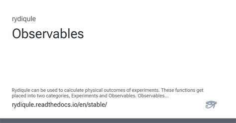 Observables Rydiqule V210