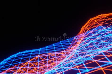 Abstract Futuristic Glowing Plexus Geometrical Shapes Network Connection Background 3d Rendering