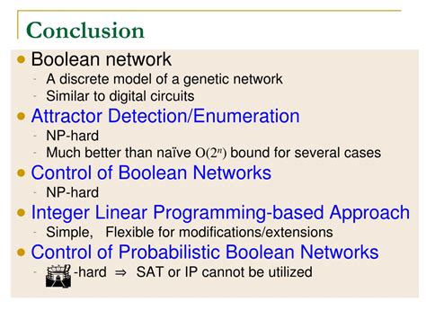 Ppt Attractor Detection And Control Of Boolean Networks Powerpoint