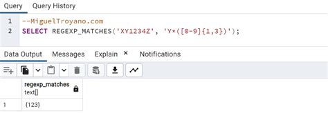 Función Regexpmatches En Postgresql