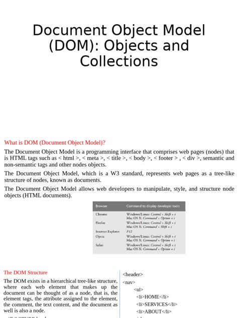 Document Object Model Dom Pdf Document Object Model Html