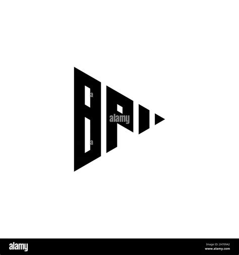 BP Monogram Logo Letter With Triangle Play Button Shape Style On Isolated Background Triangle