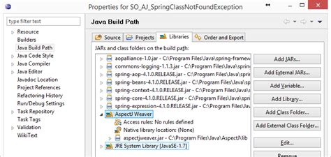 Java Spring Aop Aroundclass Class Not Found Exception Stack Overflow