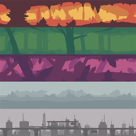 Pixel Art Parallax Backgrounds 2 By Momeg