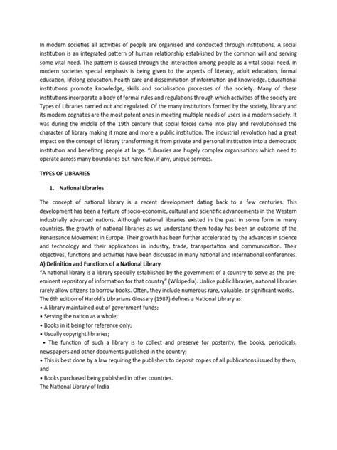 Types Of Libraries Pdf Libraries Digital Library