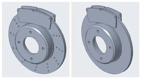The Assembled 3d Models Of Drilled Disc Rotor And Solid Disc Rotor