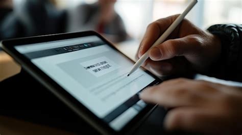 A Person Using A Stylus On A Tablet To Interact With Digital Content