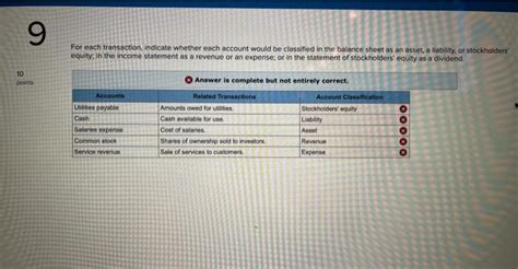 solved for each transaction indicate whether each account
