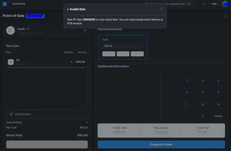Pos Invoicing For Non Inventory Items Accounting Frappe Forum
